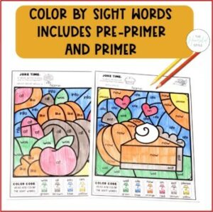 Thanksgiving Color by Sight Word Editable Activities - Made By Teachers