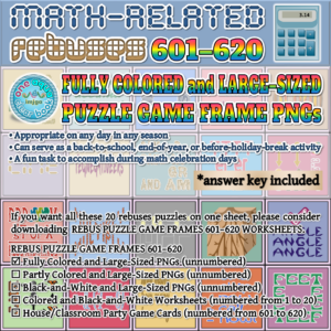 Partly Colored Rebus Puzzle Game Frames 1-100 PNGs | Made By Teachers