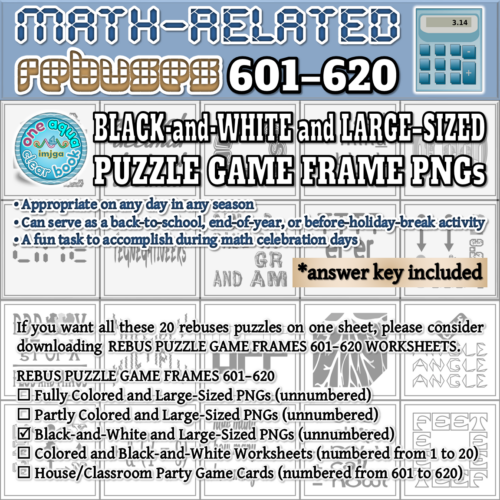 Rebus Puzzle Game Card Frames 1 to 100 | Made By Teachers