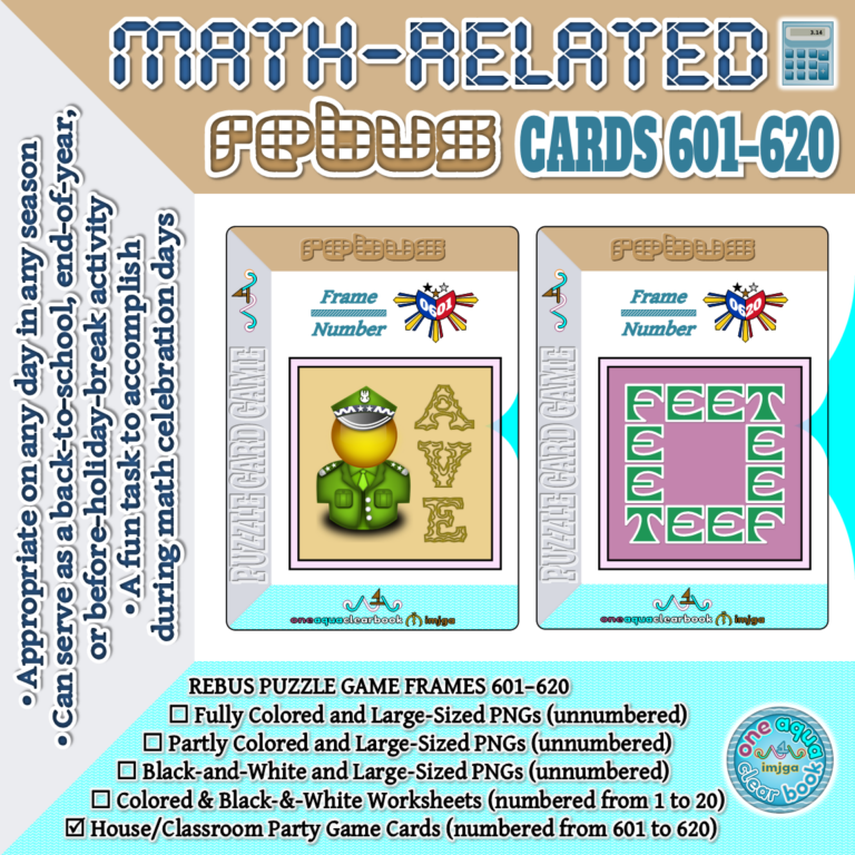Rebus Puzzle Game Card Frames 1 to 100 - Made By Teachers
