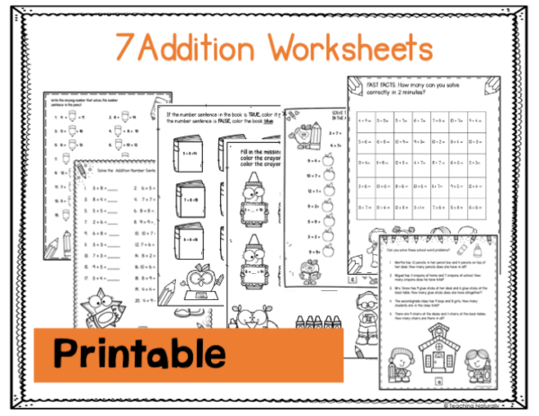 Back to School Addition and Subtraction within 20 - Made By Teachers
