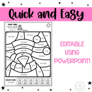 Winter Color by Number Recognition Worksheets Editable - Made By Teachers