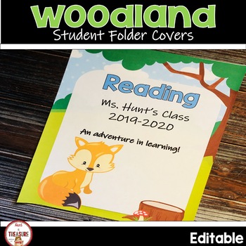 Camping and Woodland Animals Classroom Decor Student Binder Covers ...