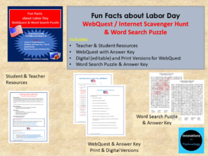 Labor Day - WebQuest / Internet Scavenger Hunt & Word Search Puzzle ...