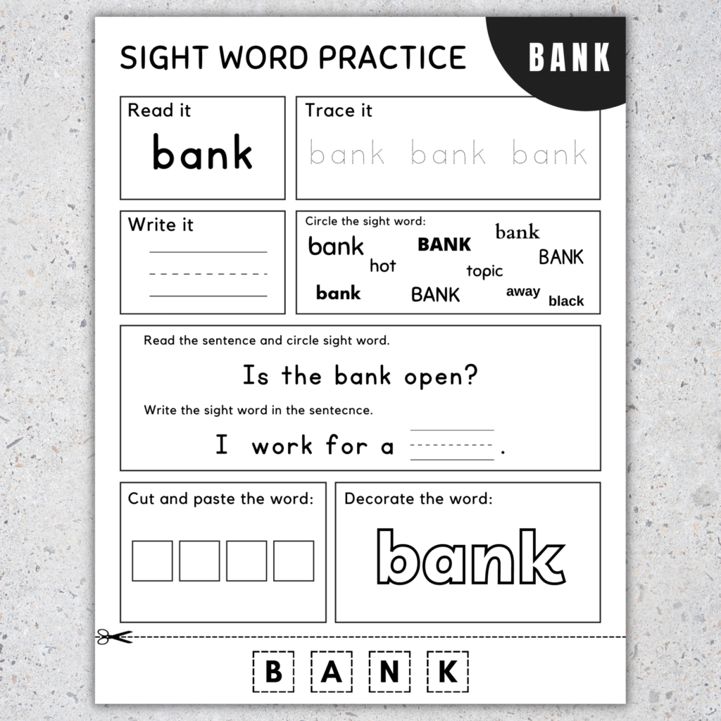 8th 100 Fry Sight Words: Fry's Eighth 100 Sight Words Worksheets, [SET ...
