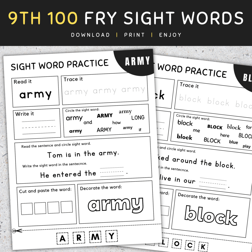 Second Grade Sight Words: 2nd Grade Sight Words Worksheets, [SET 1 ...