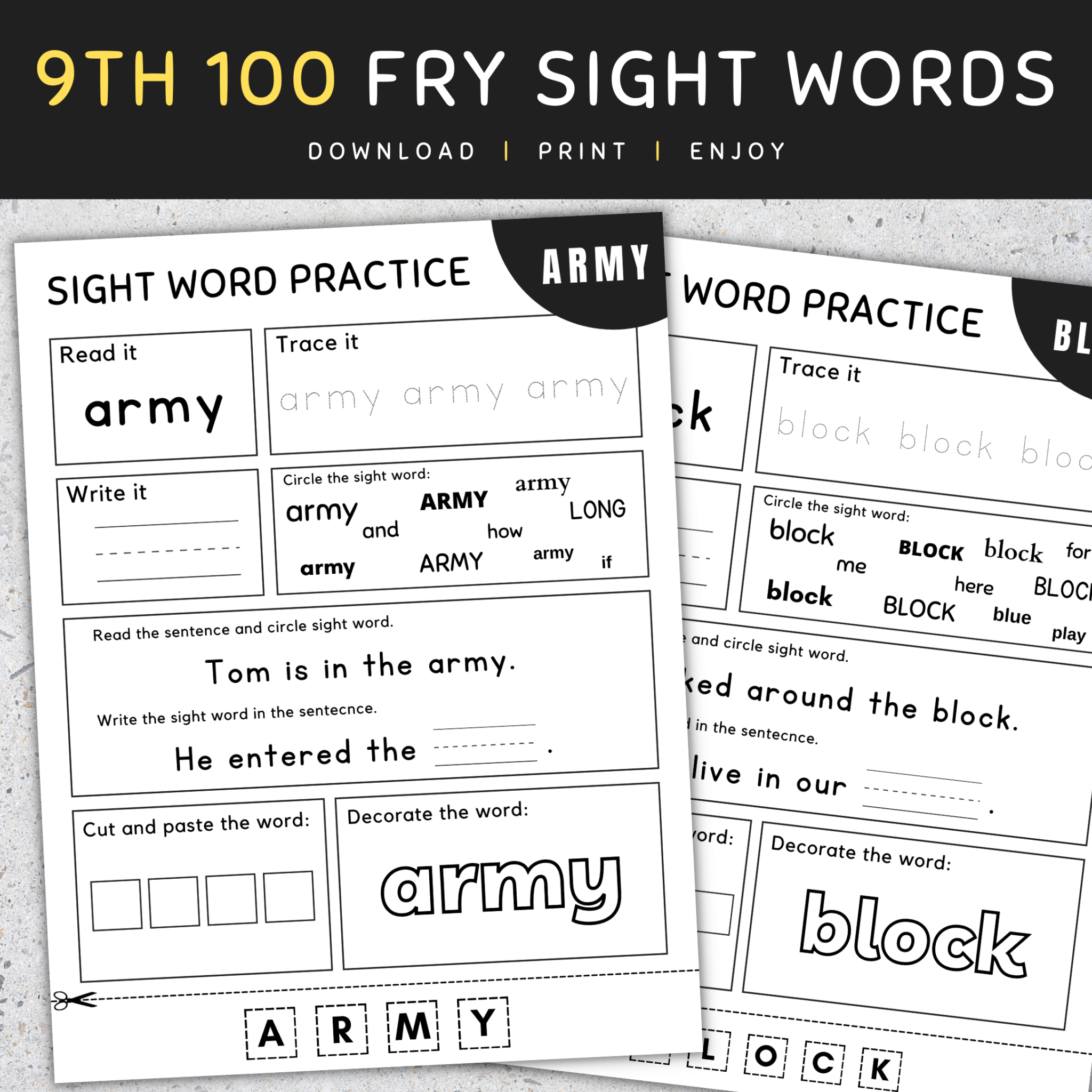 1st Grade Sight Words: Read, Trace & Write Worksheets & Activities ...