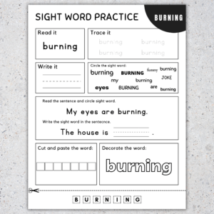 8th 100 Fry Sight Words: Fry's Eighth 100 Sight Words Worksheets, [SET ...