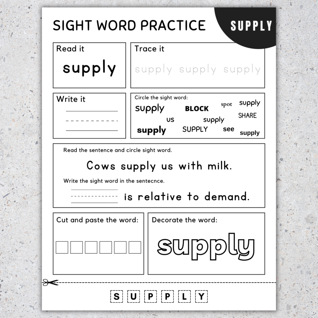 9th 100 Fry Sight Words: Fry's Ninth 100 Sight Words Worksheets, [SET 1 ...