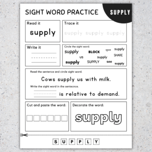 9th 100 Fry Sight Words: Fry's Ninth 100 Sight Words Worksheets, [SET 1 ...