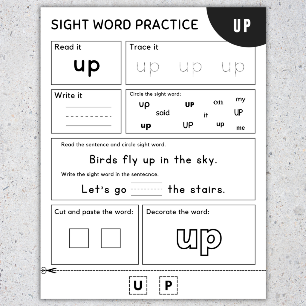 Pre-primer Sight Words: Pre-K Sight Words Worksheets, NO Prep, [SET 1 ...