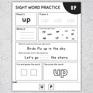 Pre-primer Sight Words: Pre-K Sight Words Worksheets, NO Prep, [SET 1 ...