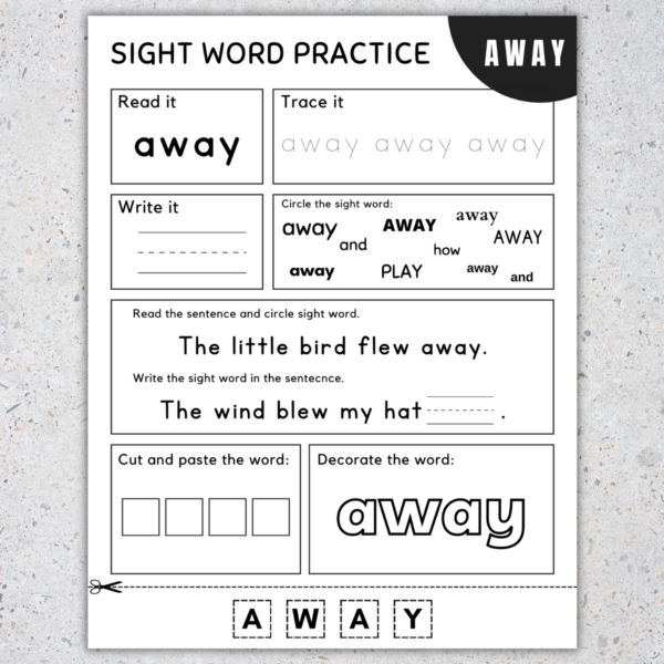Pre-primer Sight Words: Pre-K Sight Words Worksheets, NO Prep, [SET 1 ...