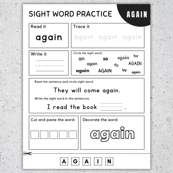 First Grade Sight Words: 1st Grade Sight Words Worksheets, NO Prep ...