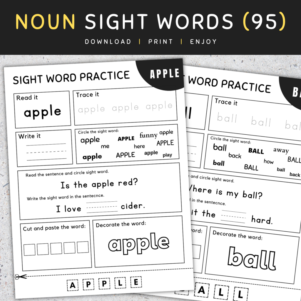 Fry Sight Words, 301-400: Sight Words Worksheets, NO PREP, [SET 2 ...