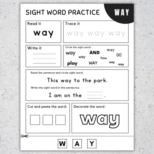 Noun Sight Words: 95 Nouns, Sight Words Worksheets, [SET 1] - Made By ...
