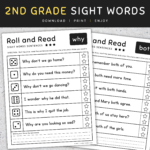 2nd Grade Sight Words: Roll and Read Sight Words, Reading Fluency, [SET ...