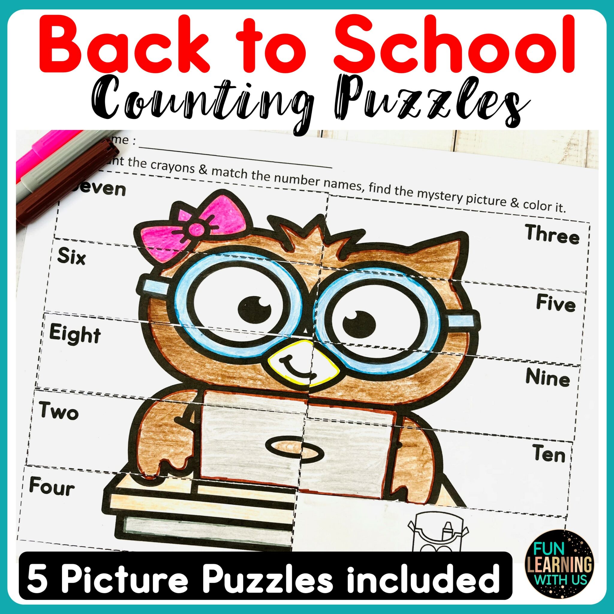 Back to School Counting to Ten Picture Puzzles | Math Mystery Picture ...