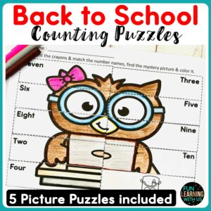 Back to School Counting to Ten Picture Puzzles | Math Mystery Picture ...