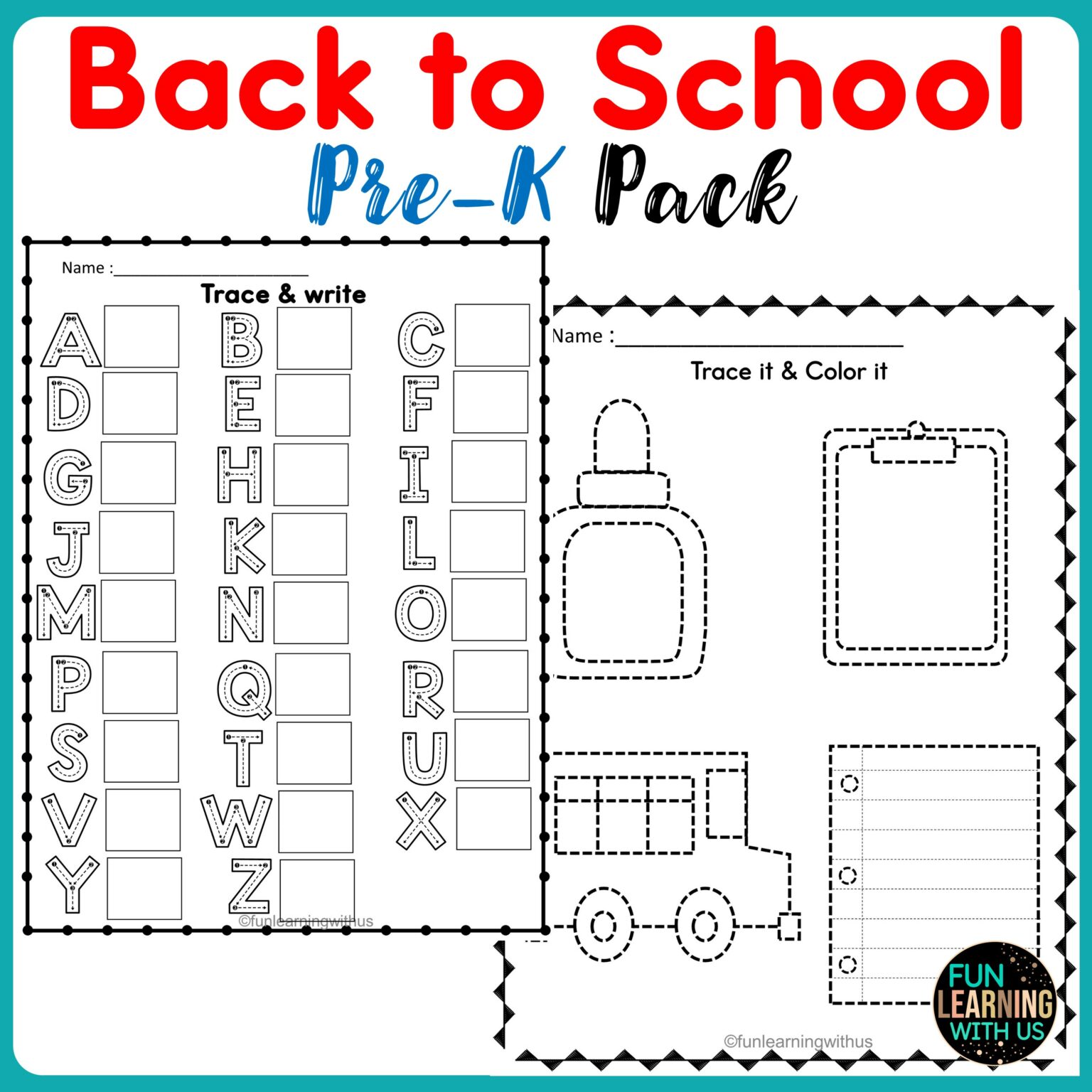 Back to School Packet for Preschool& Pre-K Early Finishers Activity ...