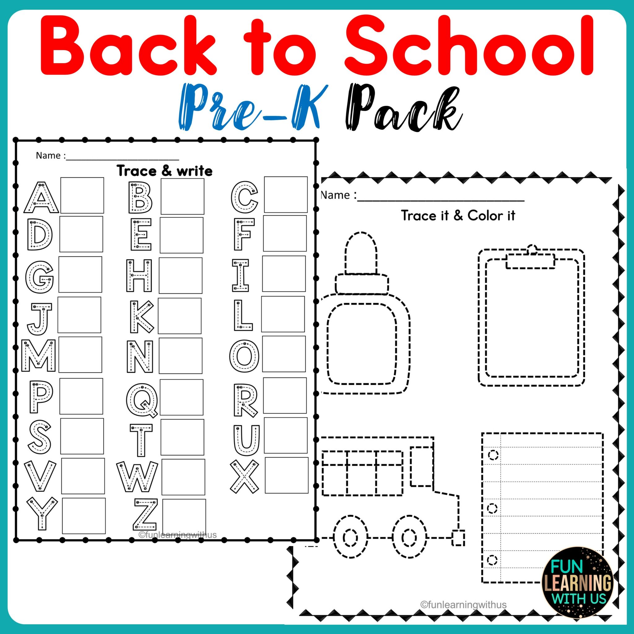 Back to School Packet for Preschool& Pre-K Early Finishers Activity ...