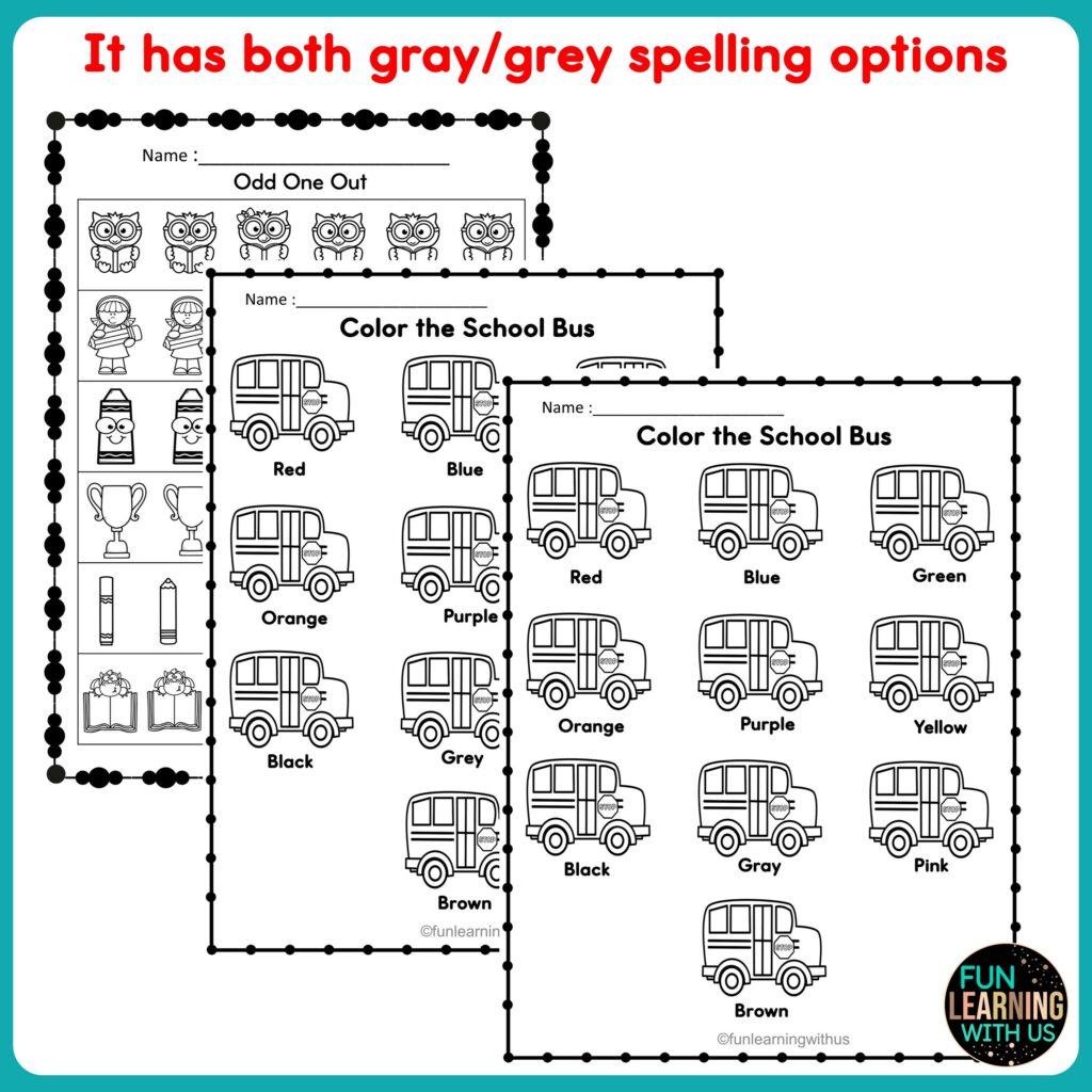 Back to School Packet for Preschool& Pre-K Early Finishers Activity ...