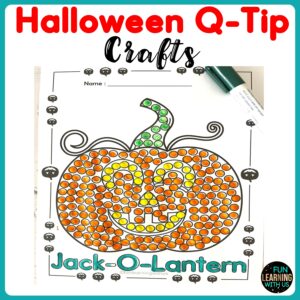 Halloween Q-Tip Crafts | Fine Motor Cotton Swab Activity - Made By Teachers