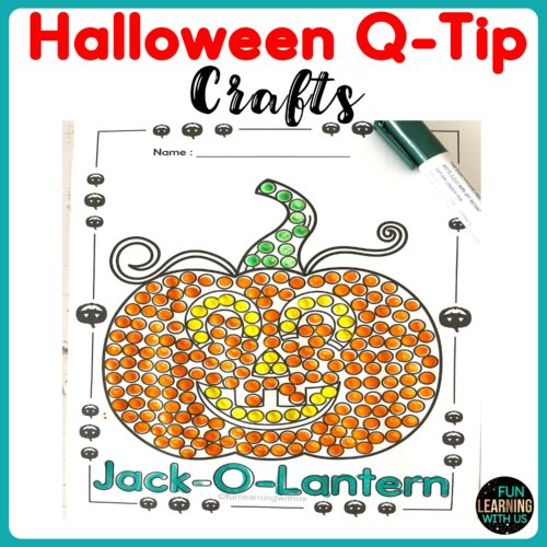 Halloween Q-Tip Crafts | Fine Motor Cotton Swab Activity - Made By Teachers