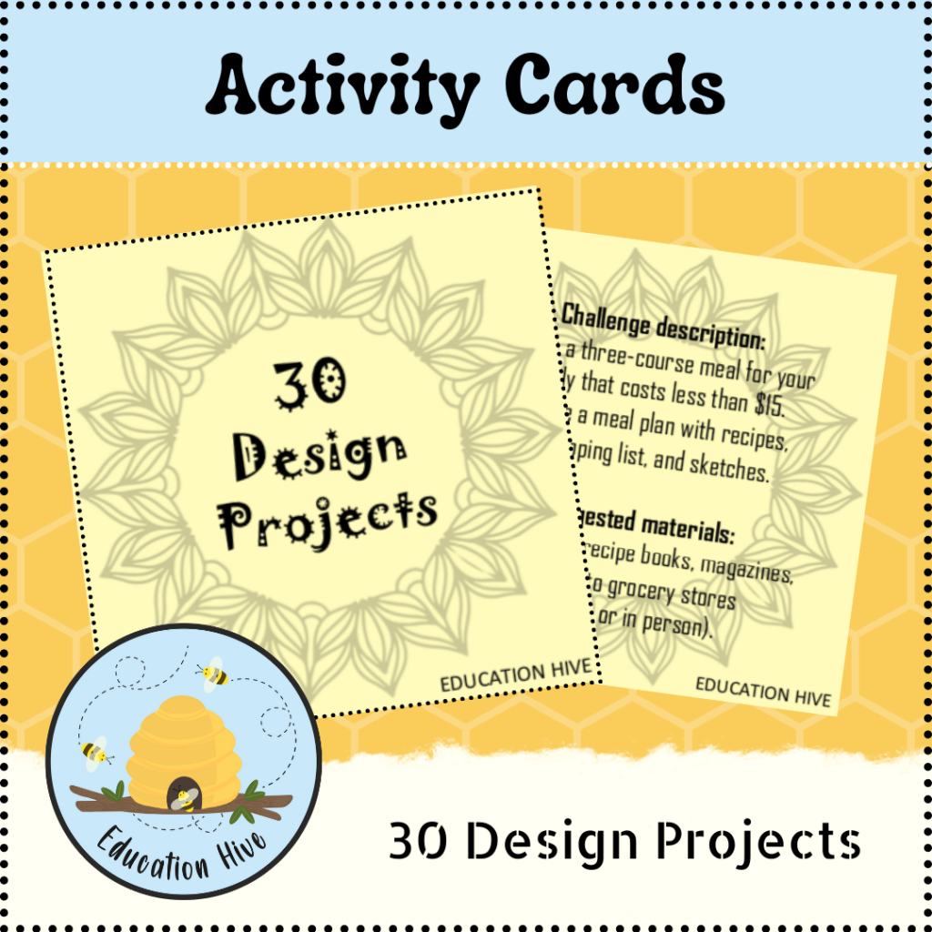 Design Project Activity Cards - engaging for all ages - Made By Teachers