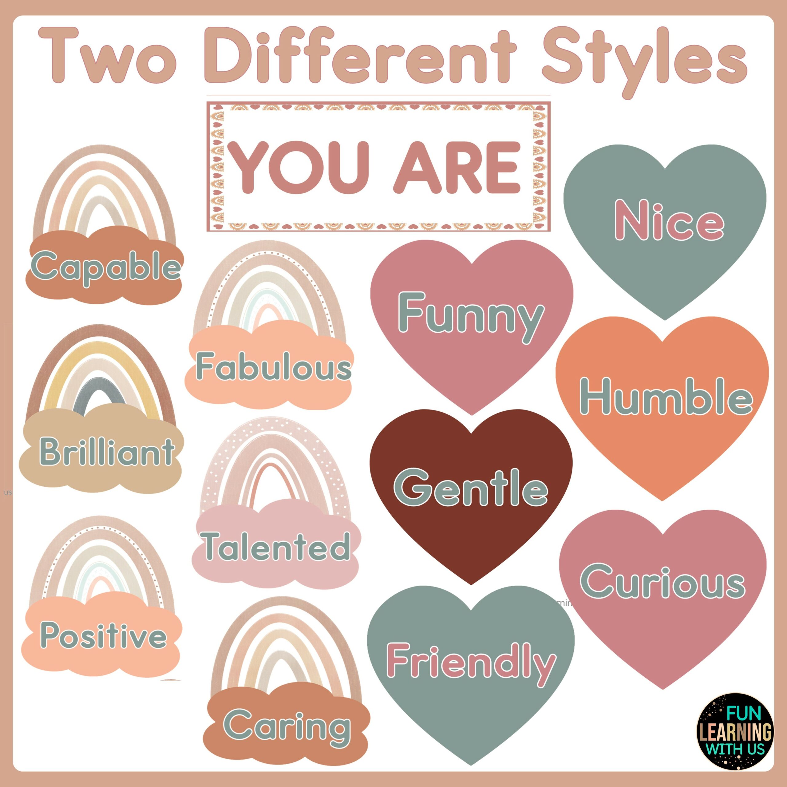 Boho Editable Rainbow Affirmation Station | Made By Teachers