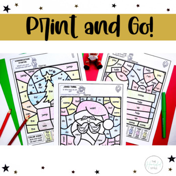 Christmas Color by Sight Word Practice Worksheets Editable Activities ...