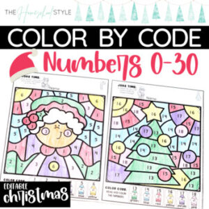 Christmas Color by Number Recognition Worksheets Editable | Made By ...