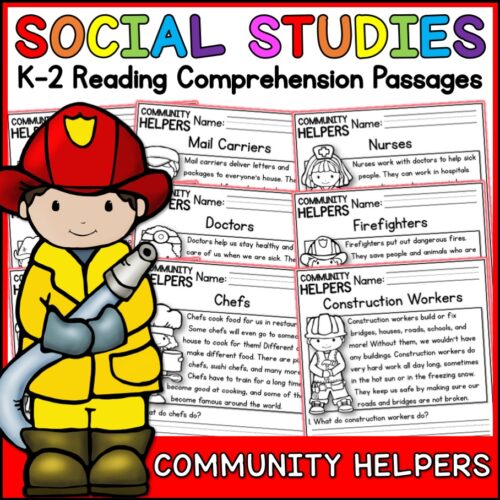 Community Helpers Social Studies Reading Comprehension Passages K-2 ...