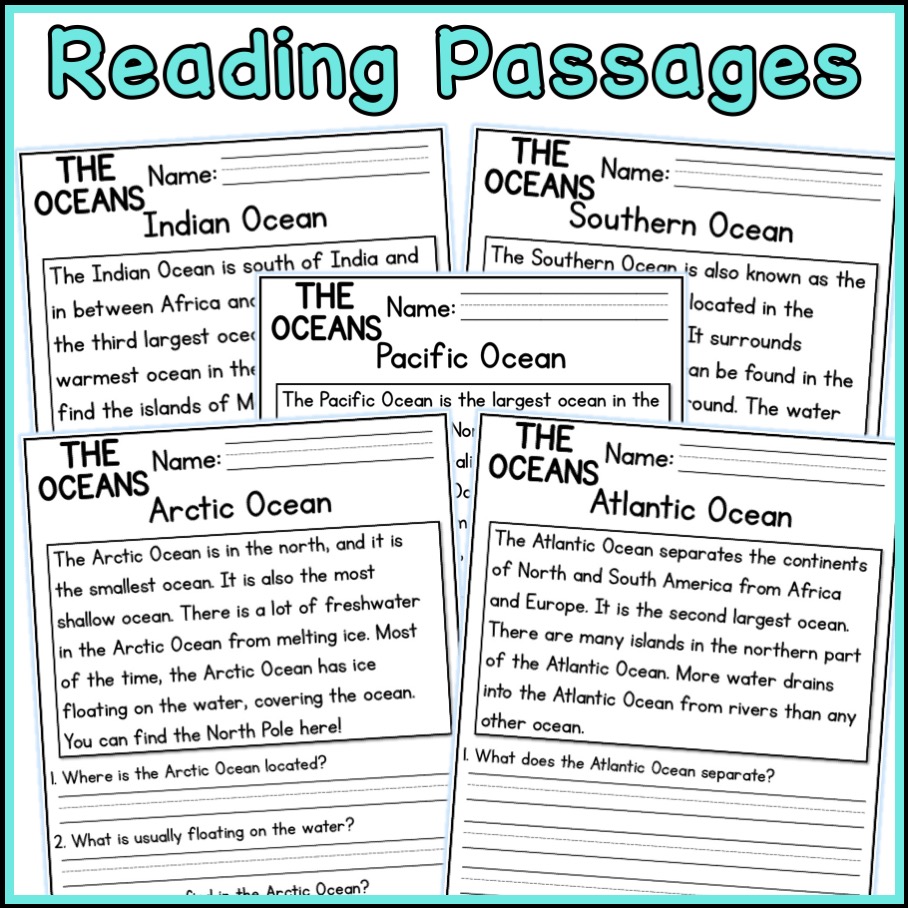 Oceans Social Studies Reading Comprehension Passages K-2 | Made By Teachers
