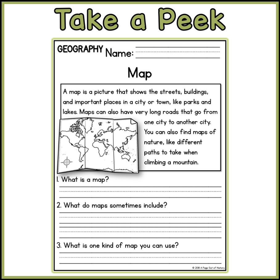 Geography Social Studies Reading Comprehension Passages K-2 | Made By ...