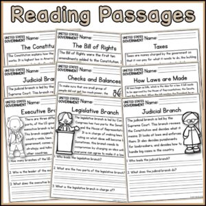 US Government Social Studies Reading Comprehension Passages K-2 | Made ...