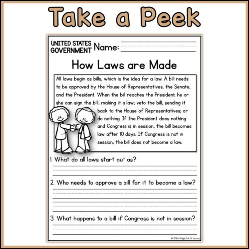 US Government Social Studies Reading Comprehension Passages K-2 | Made ...