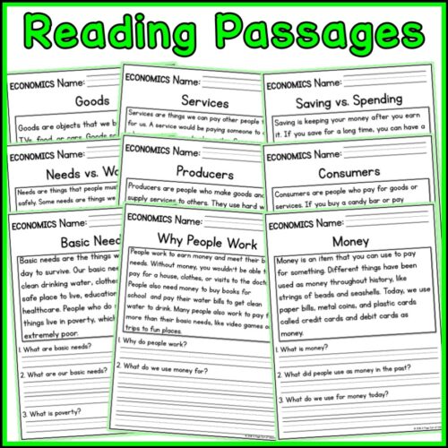 Economics Social Studies Reading Comprehension Passages K-2 | Made By ...