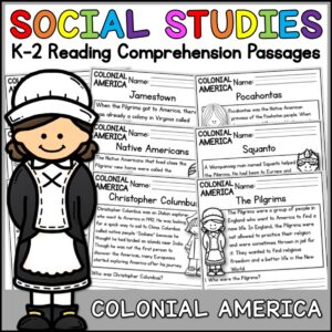 Colonial America Social Studies Reading Comprehension Passages K-2 ...