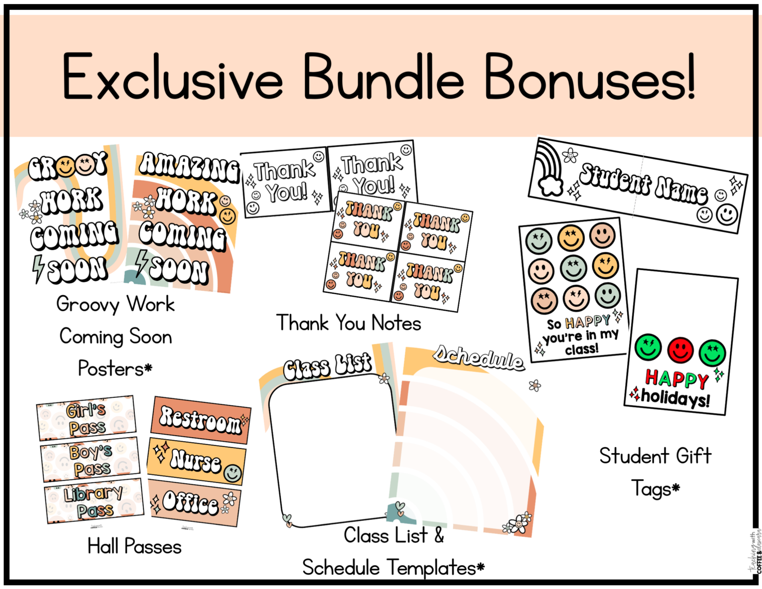Retro Boho Classroom Decor Bundle | Made By Teachers