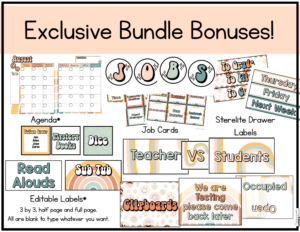 Retro Boho Classroom Decor Bundle - Made By Teachers