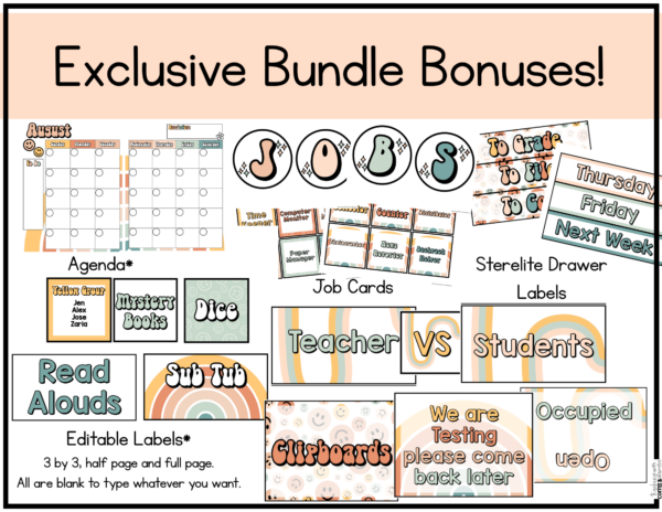 Retro Boho Classroom Decor Bundle | Made By Teachers