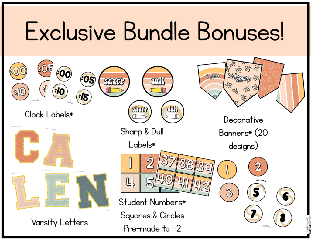 Retro Boho Classroom Decor Bundle | Made By Teachers