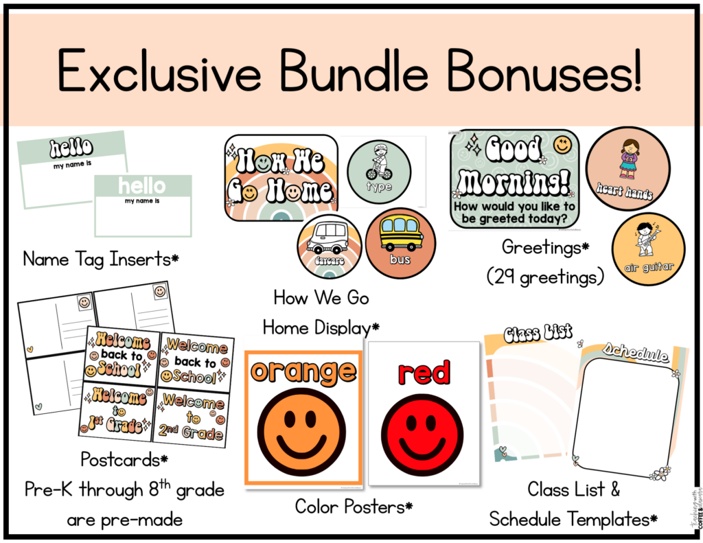Retro Boho Classroom Decor Bundle | Made By Teachers