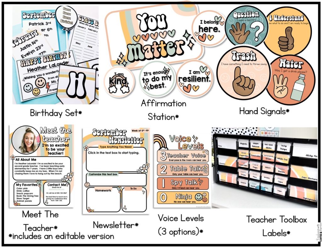 Retro Boho Classroom Decor Bundle | Made By Teachers