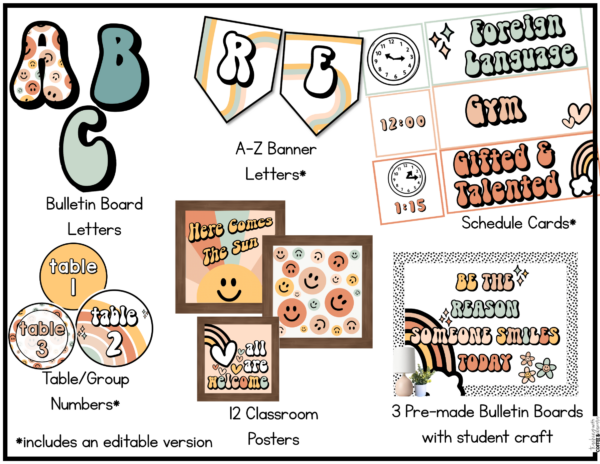Retro Boho Classroom Decor Bundle | Made By Teachers