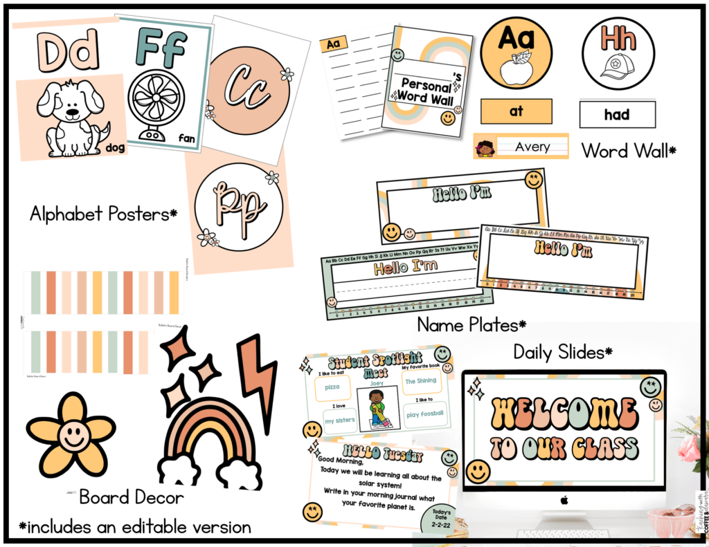 Retro Boho Classroom Decor Bundle | Made By Teachers