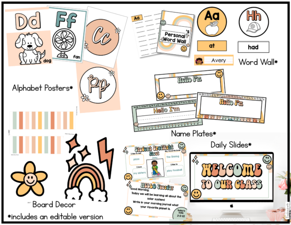 Retro Boho Classroom Decor Bundle | Made By Teachers