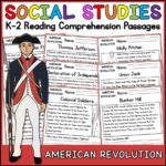 American Revolution Social Studies Reading Comprehension Passages K-2 ...