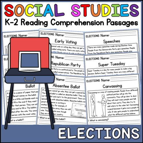 Elections Social Studies Reading Comprehension Passages K-2 | Made By ...